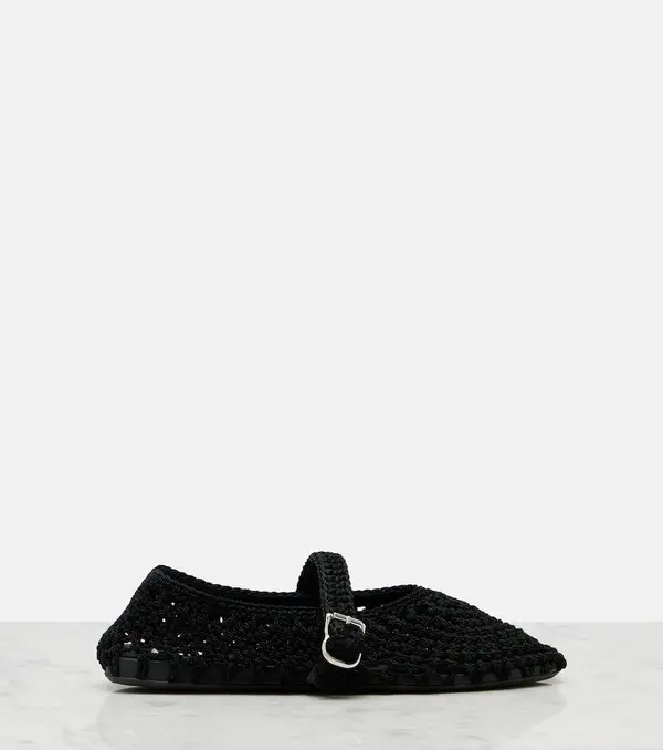 Alaïa Braided Satin Cord Ballet Flats - Black
