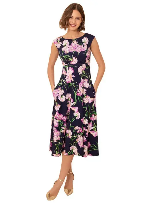 ALIE STREET LONDON Luna Midi Jersey Dress - Midnight Blossom