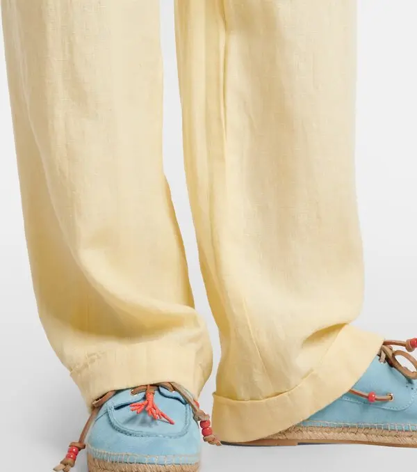 Polo Ralph Lauren Belted Linen Straight Pants