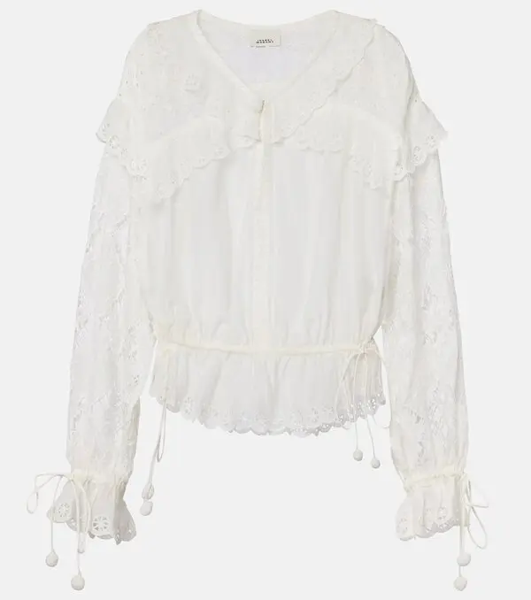 Isabel Marant Nowana Cotton And Silk Blouse - White