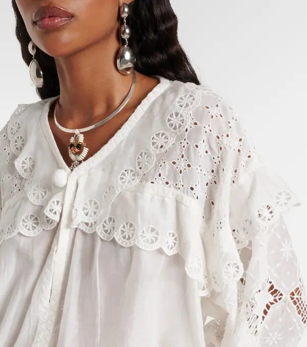 Isabel Marant Étoile Nowana Cotton And Silk Blouse - White
