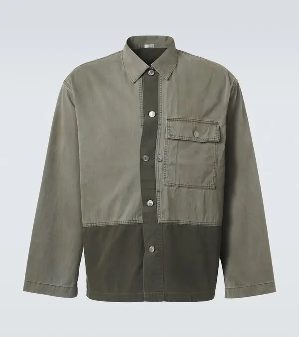 A.PRESSE Paneled Cotton Jacket - Green