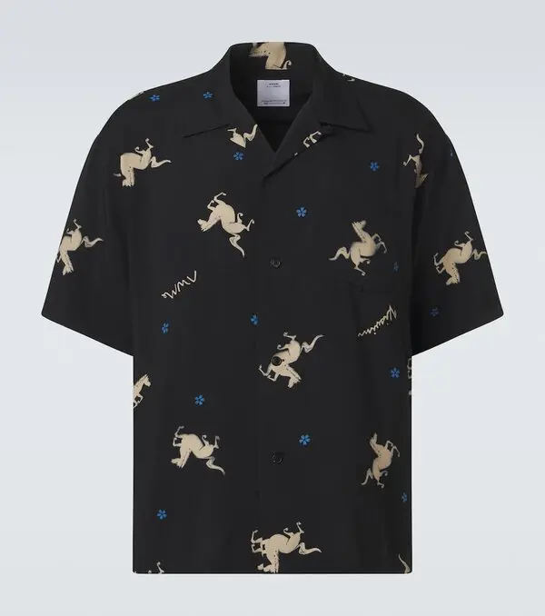 Visvim Crosby Printed Bowling Shirt - Blue
