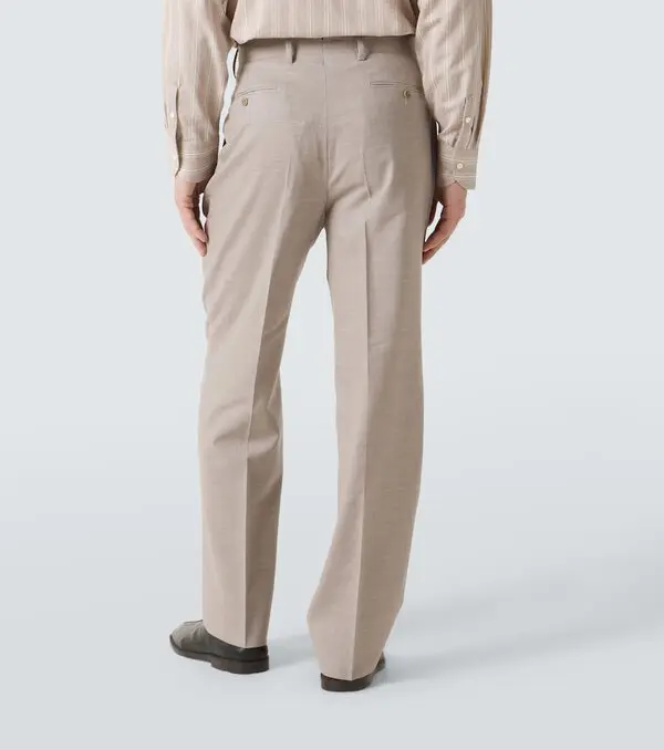 STOFFA Pleated Wool Wide-leg Pants