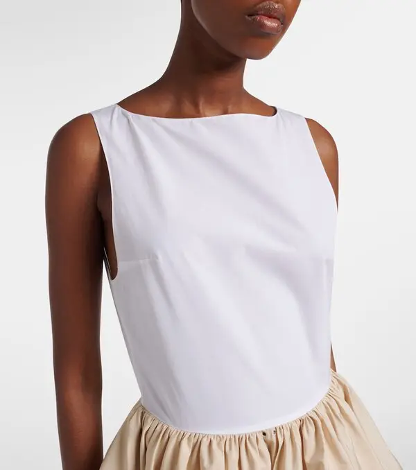 Loewe Paula's Ibiza Cotton Poplin Midi Dress - Beige