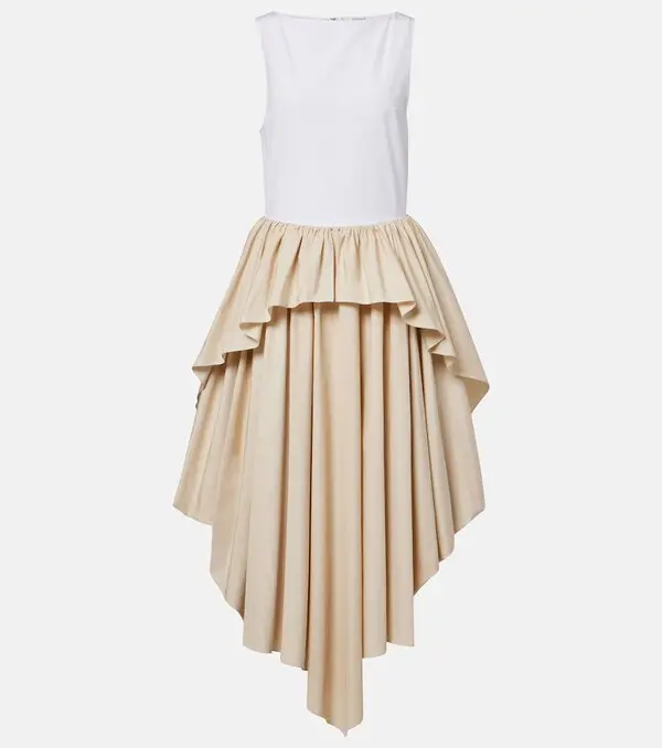 Loewe Cotton Poplin Midi Dress - White