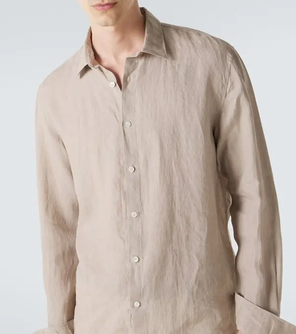 Sunspel Linen Shirt - Beige