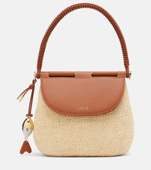 Loewe Pescador Medium Raffia Shoulder Bag - Beige