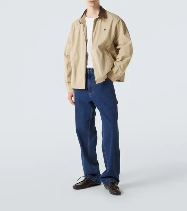 Prada Leather-trimmed Cotton Blouson Jacket