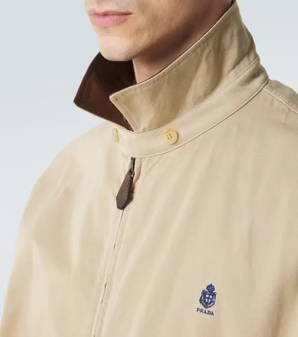 Prada Leather-trimmed Cotton Blouson Jacket