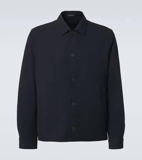 Sunspel Navy Wool-blend Jacket - Blue