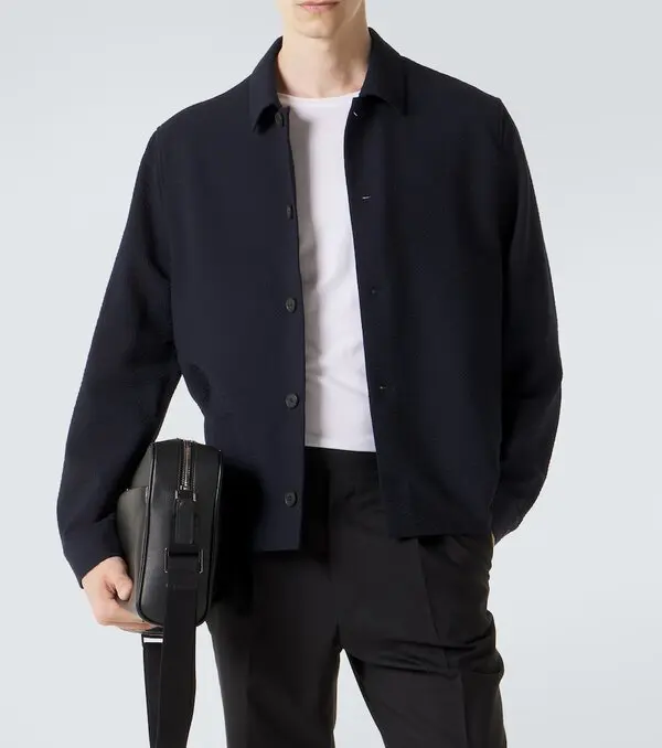 Sunspel Navy Wool-blend Jacket
