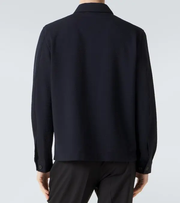 Sunspel Navy Wool-blend Jacket