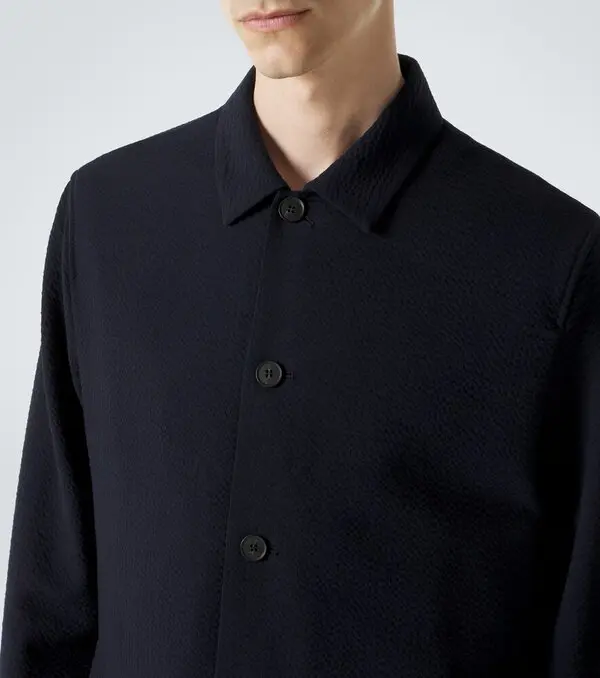 Sunspel Navy Wool-blend Jacket