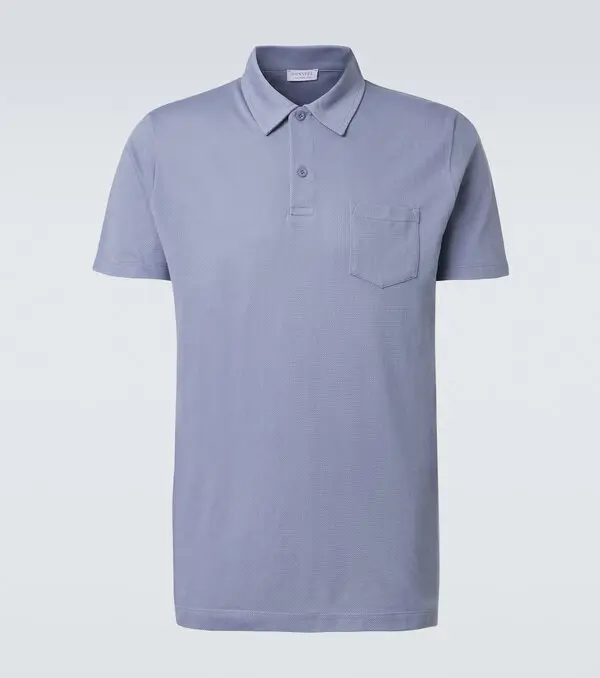 Sunspel Riviera Cotton Polo Shirt - Blue