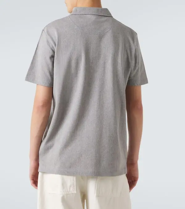 Sunspel Riviera Cotton Polo Shirt - Grey