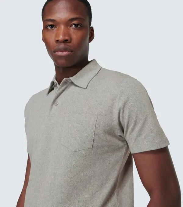 Sunspel Riviera Cotton Polo Shirt - Grey