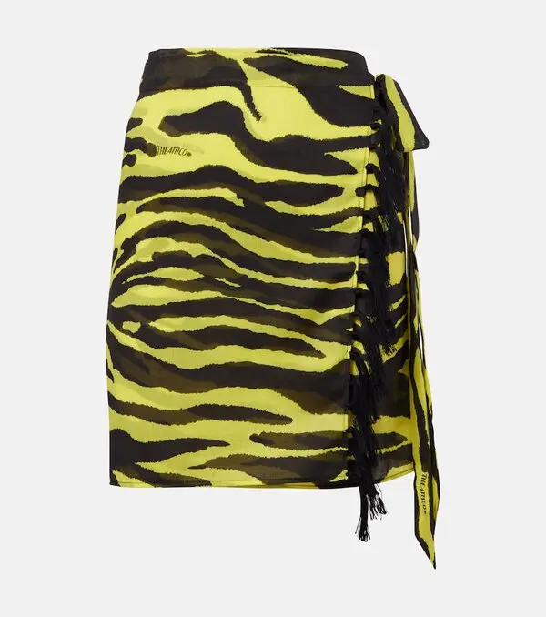 Attico Animal-print Cotton Muslin Beach Cover-up - Yellow