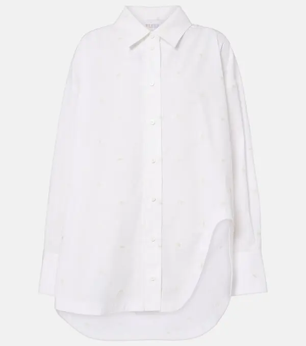 Attico Embroidered Cotton-blend Poplin Shirt - White