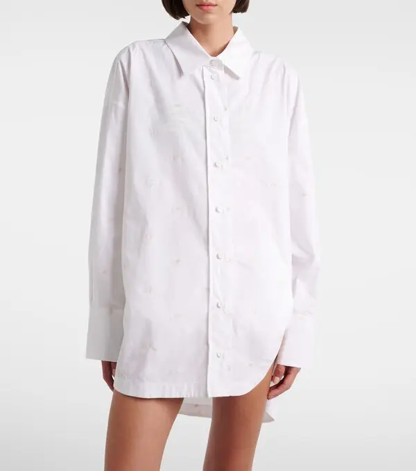 Attico Embroidered Cotton-blend Poplin Shirt