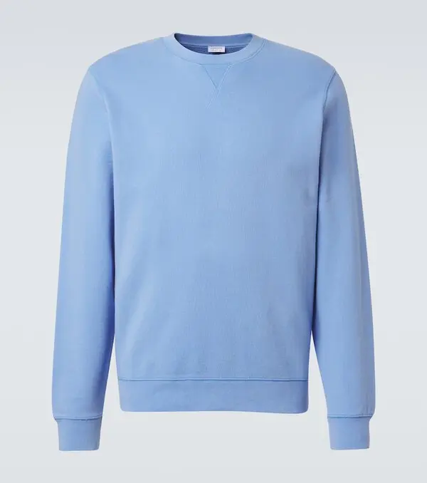 Sunspel Cotton French Terry Sweatshirt - Blue
