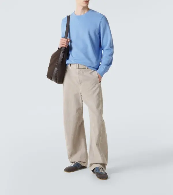 Sunspel Cotton French Terry Sweatshirt - Blue
