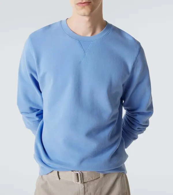 Sunspel Cotton French Terry Sweatshirt - Blue