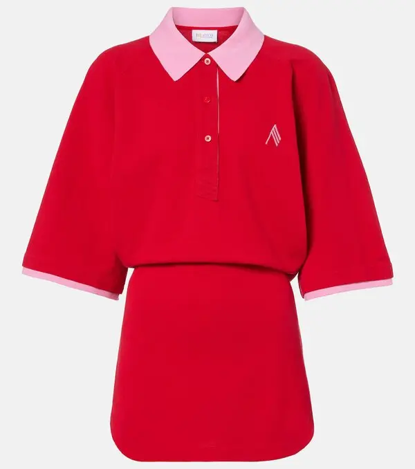Attico Cotton Polo Dress - Red