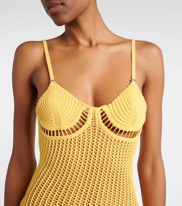 Attico Crochet Cotton-blend Minidress