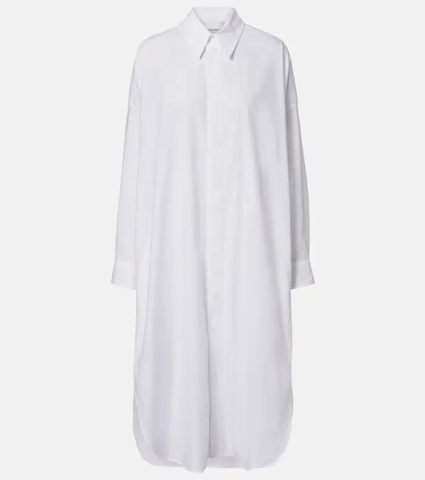 THE FRANKIE SHOP Bloom Cotton Poplin Shirt Dress - White