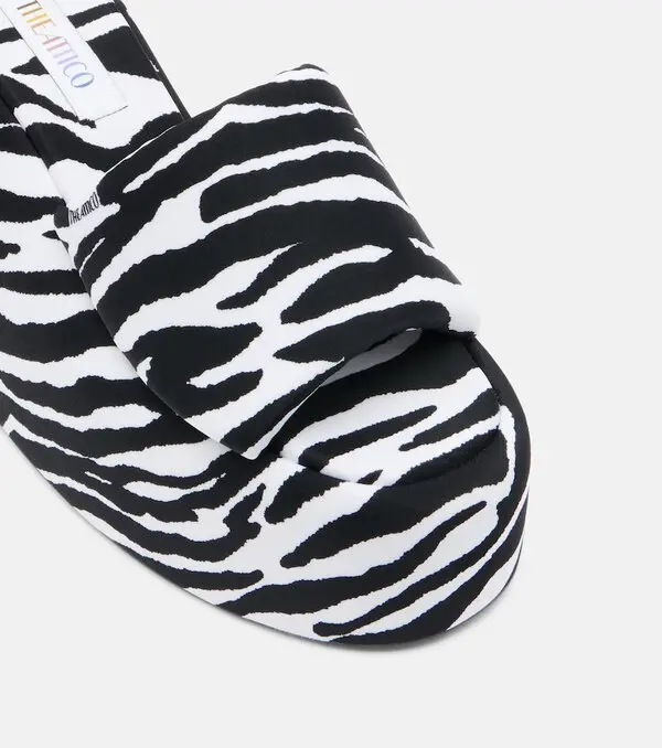 Attico Zebra-print Platform Slides