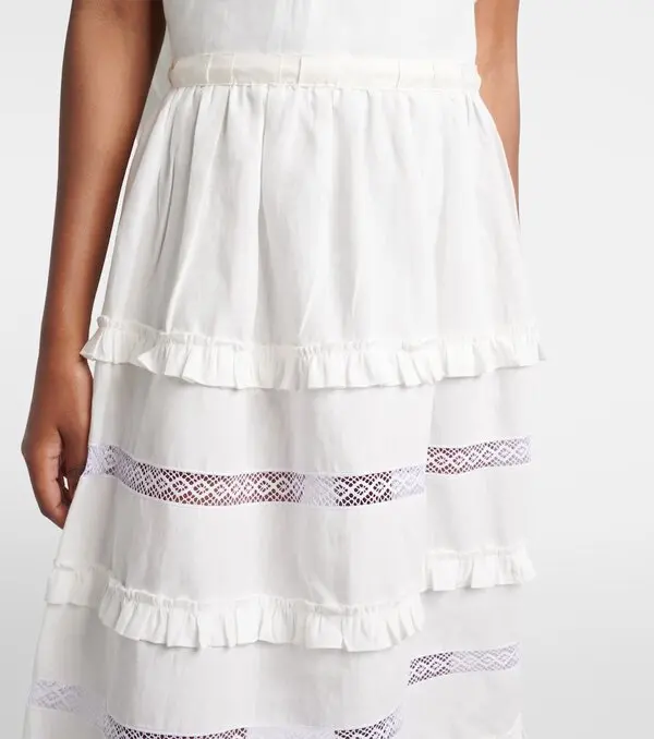 Prada Linen Midi Skirt