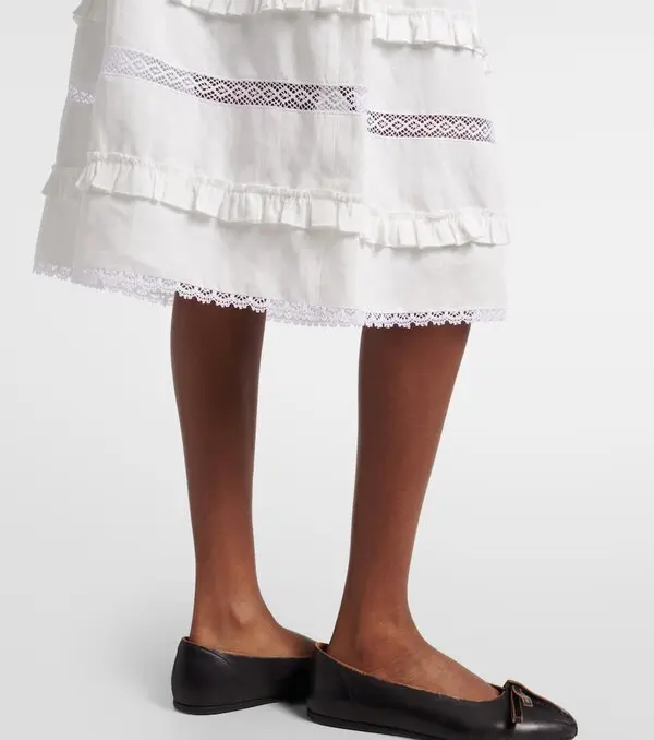 Prada Linen Midi Skirt