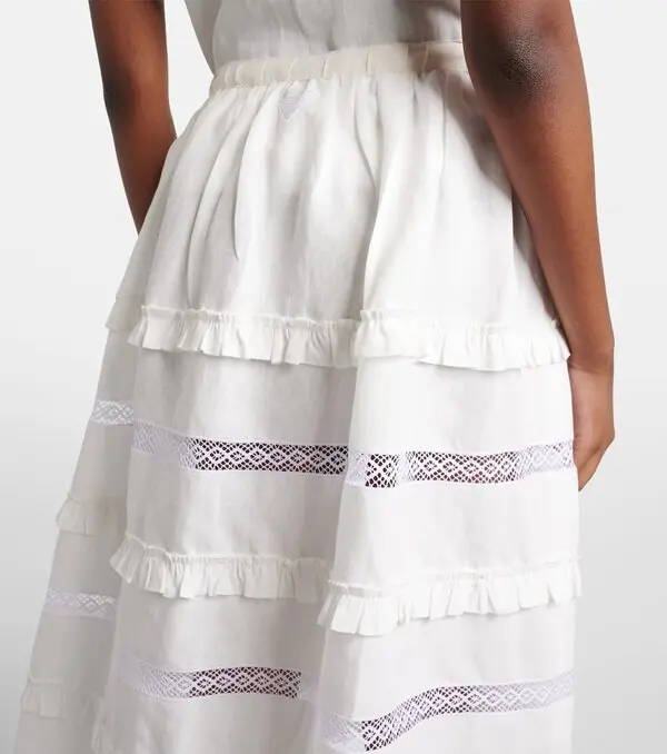 Prada Linen Midi Skirt