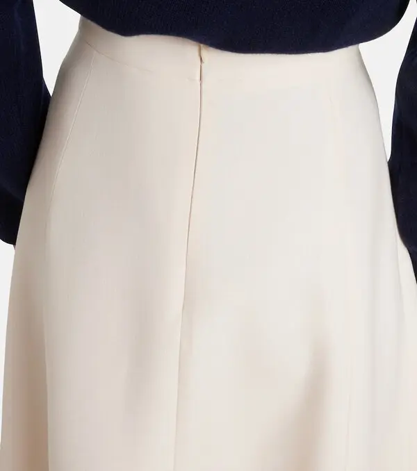 Valentino Garavani Vgold Crepe Couture Midi Skirt - White