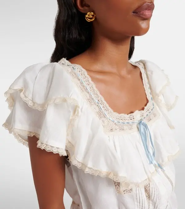 Rixo Melisa Embroidered Cotton Blouse