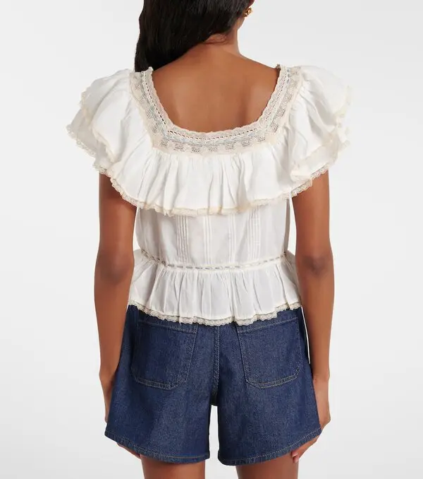 Rixo Melisa Embroidered Cotton Blouse