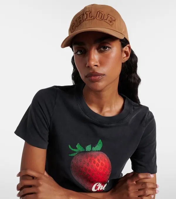 Chloé Signature Canvas Baseball Cap - Brown