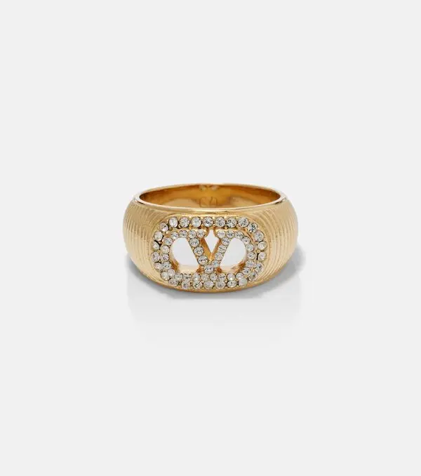 Valentino Garavani Vlogo Swarovski®-embellished Ring - Gold