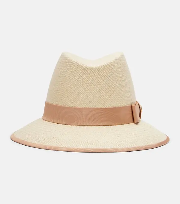 Valentino Garavani Vlogo Straw Panama Hat - Beige