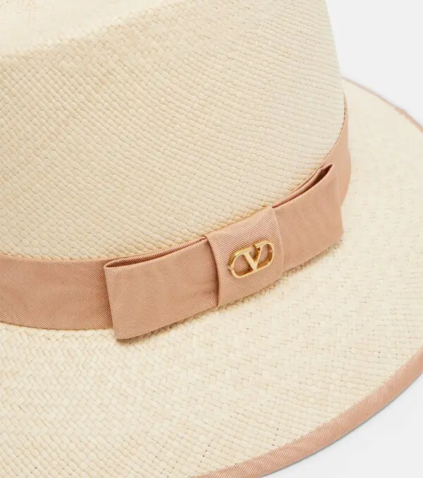Valentino Garavani Vlogo Straw Panama Hat