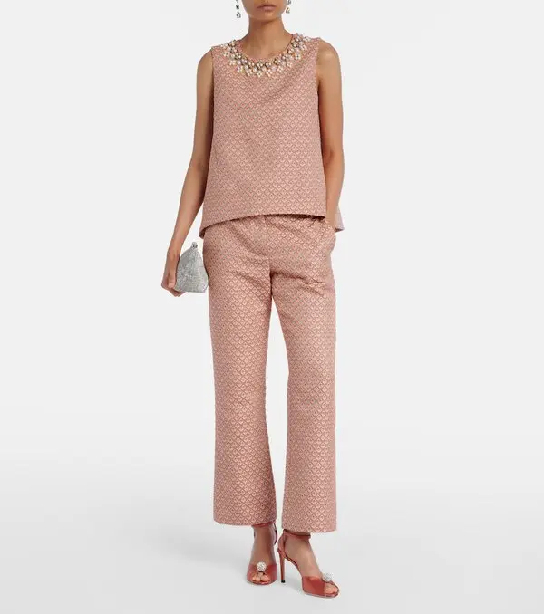 JIMMY CHOO Embellished Satin Sandals - Pink