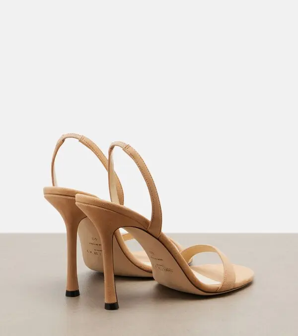 JIMMY CHOO Suede Slingback Sandals - Beige