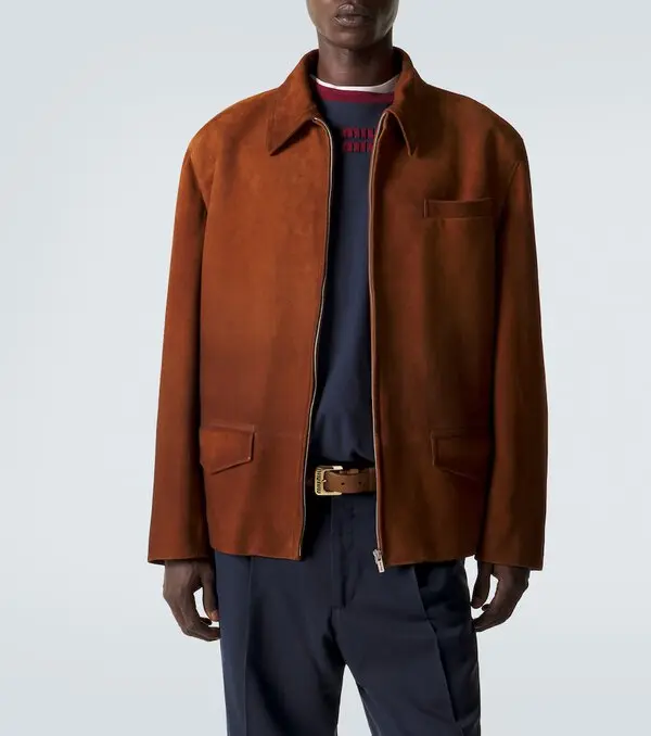 Miu Miu Suede Zip-up Jacket