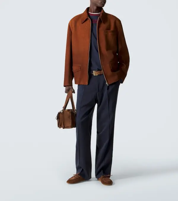 Miu Miu Suede Zip-up Jacket