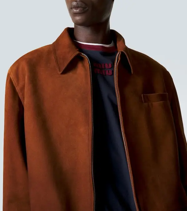 Miu Miu Suede Zip-up Jacket