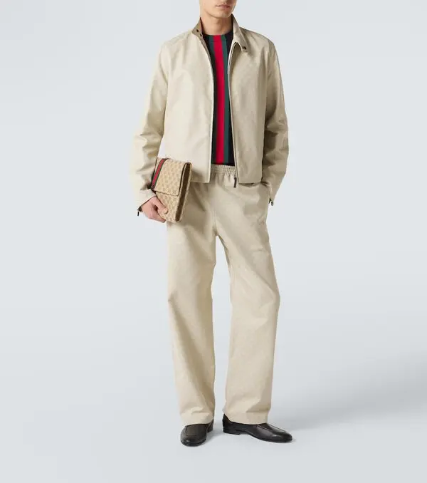 Gucci Gg Canvas Cotton Jacket - Beige