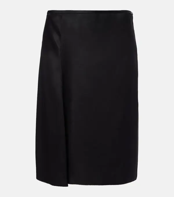 Gucci Silk Duchess Wrap Skirt - Black