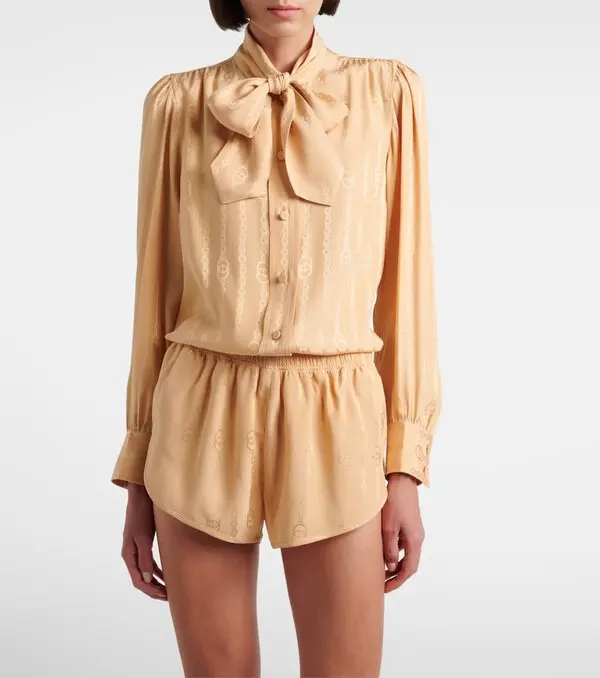 Gucci Interlocking G Silk Jacquard Shirt