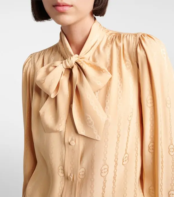 Gucci Interlocking G Silk Jacquard Shirt